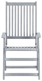 Zahradní polohovací židle 6 ks šedé masivní akáciové dřevo,  3065518