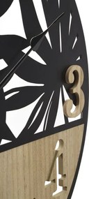 Nástěnné hodiny Palm 60 cm hnědé/černé