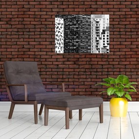 Skleněný obraz černobílé architektury (70x50 cm)