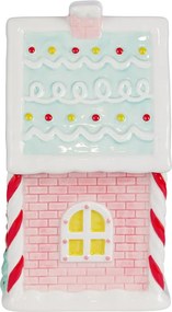 SWEET X-MAS Dóza na sušenky perníková chaloupka - růžová