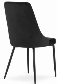 Sametová židle Lima černá