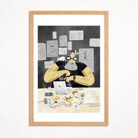Milan Starý | Ajťák Rám: Bílý, Velikost: 40 x 30 cm