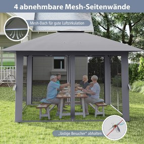 Costway Výsuvný skládací pavilon s 4 moskytiérou a zahradní pavilon s dvojitou