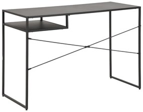 OnaDnes -20% Scandi Černý kovový pracovní stůl Renna 110 x 45 cm