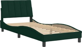 Rám postele bez matrace Hanko tmavě zelená 90 x 200 cm samet 3207828