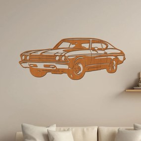 dřevo života Dřevěný obraz Chevrolet Chevelle SS F235 Zvolte rozměr (cm): 95x37, Zvolte barvu dekoru: Třešeň