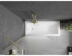 Mexen Next, vanová zástěna 1-křídlová 100 x 150 cm, fixní křídlo, 6 mm námraza sklo, zlatý profil, 895-100-000-00-30-50
