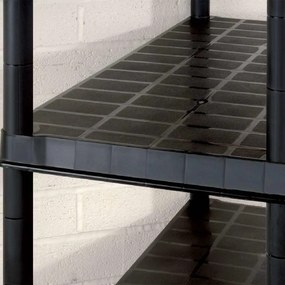 Úložný regál 5patrový černý 274,5 x 45,7 x 185 cm plast 3059858