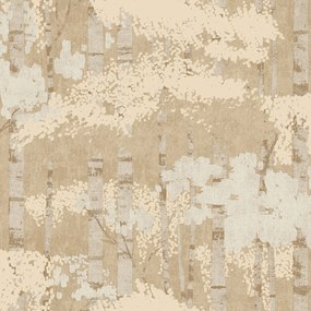 Béžovo-zlatá vliesová tapeta na zeď, stromy, les,  A62702, Ciara, Grandeco