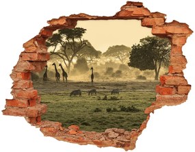 Wallmuralia Nálepka fototapeta 3D Žirafy na savaně 90x70 cm