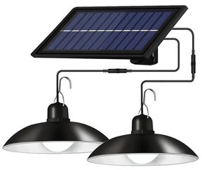 LED Stmívatelný solární lustr na lanku 2xLED/1,8W/3,7V IP44 6500K 2400 mAh + DO