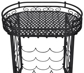 vidaXL Marketos Stojan na víno se stojanem na sklenice na 9 lahví kov