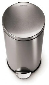 Pedálový odpadkový koš Simplehuman – 30 l, kulatý, matná ocel, FPP