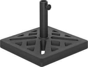 Outsunny Čtvercový Stojan na Slunečník 15 kg, Betonový Stojan na Slunečník, Stojan pro Tyče Ø 32, 38, 48 mm, Perforovaný Design, Stojan na Terasu pro