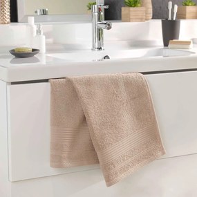 Béžový froté bavlněný ručník 50x90 cm Tendresse – douceur d'intérieur