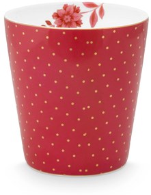 Pip Studio Royal dots hrnek bez ucha 230ml, růžovo-bílý (hrnek bez ucha z tenkostěnného porcelánu)