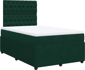 Box spring postel s matrací tmavě zelená 120x190 cm samet 3292295