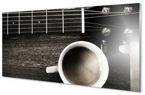 Obraz na skle coffee kytara 120x60 cm