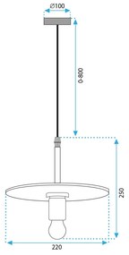 Závěsná lampa La Belle XXII zlatá