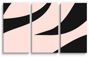 Sablio Obraz - 3-dílný Růžový vzor zebry - 120x80 cm