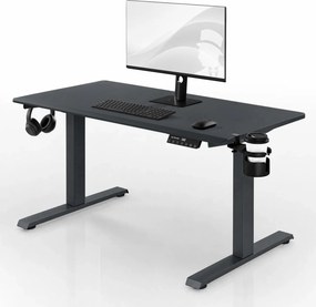 Elektrický stůl s nastavením výšky ergonomický antracitový,1200x600 mm: ARIA