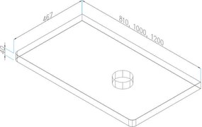 Mereo Siena koupelnová deska 100 cm L/P asymetrická dub masiv CN482DA