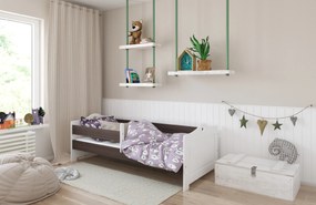 BabyBeds Dětská postel EMMA srdíčka Velikost postele: 180x80 cm, Barevné provedení: Ořech, Úložný prostor: Ne, bez úložného prostoru Bílá