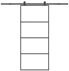 Posuvné dveře s kováním 90x205 cm ESG sklo a hliník 3332871