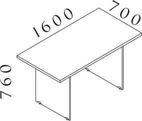 Jednací stůl Visio LUX 160 x 70 cm, dub
