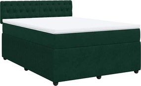 Box spring postel s matrací tmavě zelená 160x200 cm samet 3290091