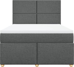 Box spring postel s matrací tmavě šedá 140x200 cm textil 3291297
