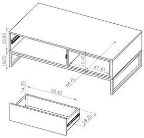 Obývací pokoj OLIER a | sestava B | 4 díly | artisan/černá