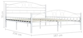 Petromila Rám postele bílý kovový 180 x 200 cm