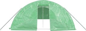 vidaXL Skleník s ocelovým rámem 50 m² 10 x 5 x 2,3 m [3188086] Barva: Zelená