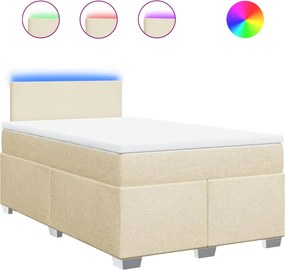Box spring postel s matrací krémová 120x200 cm textil 3288153