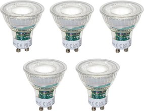 Sada 5 čirých stmívatelných LED žárovek GU10 50mm 2,5W 450 lm 6500K
