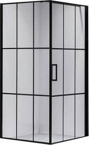 BPS-koupelny Čtvercový sprchový kout HYD-SK13B 90x90 černá/transparent - bez vaničky