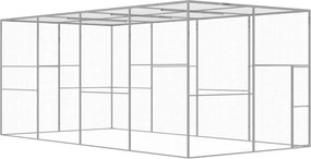 Klec pro kočky 6 x 3 x 2,5 m pozinkovaná ocel 146362