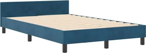 Postel s boxspringem s čelo Tmavě modrá 120 x 200 cm samet 3345003