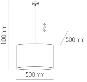 TK-LIGHTING Závěsný moderní lustr JUTA, 1xE27, 60W, kulatý, hnědý 6582