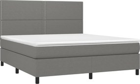 Box spring postel s matrací tmavě šedá 180x200 cm textil 3141714
