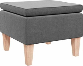 Stolička s dřevěnými nohami tmavě šedá textil 329426