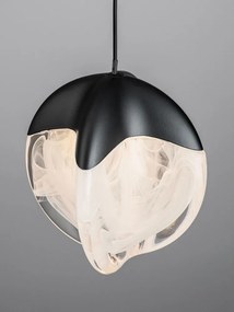 Matně černé hliníkové LED stmívatelné závěsné svítidlo se skleněným stínidlem ø 12 cm Alicia – Nova Luce