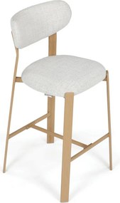 Barová židle AUB-L3125 OAK, látka, bílá (50 x 48,5) cm bílá