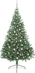 Umělý osvětlený vánoční stromeček Zelená 240 cm PVC 3397039