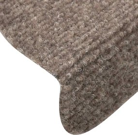 Schodové rohože samolepicí 30 ks 56 x 17 x 3 cm béžové půlkulaté 3365688