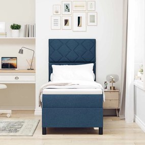 Postel s boxspringem s čelo Modrá 80 x 200 cm textil 3339426