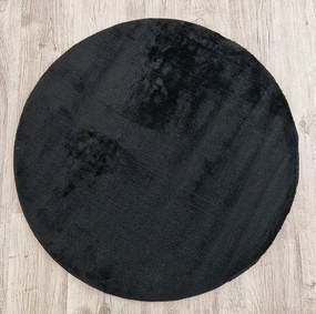 HU Kulatý černý koberec Plush Deluxe Rozměr: 60x60 cm