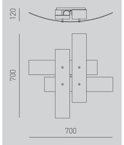 Gea Luce LARA P M arg - Stropní svítidlo LARA 2xE27/70W/230V 70 cm stříbrná