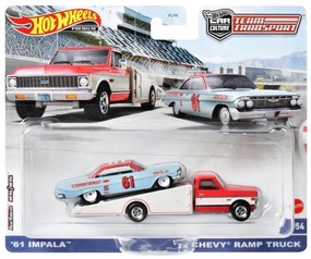 Mattel hot wheels team transport '61 impala a '72 chevy ramp truck